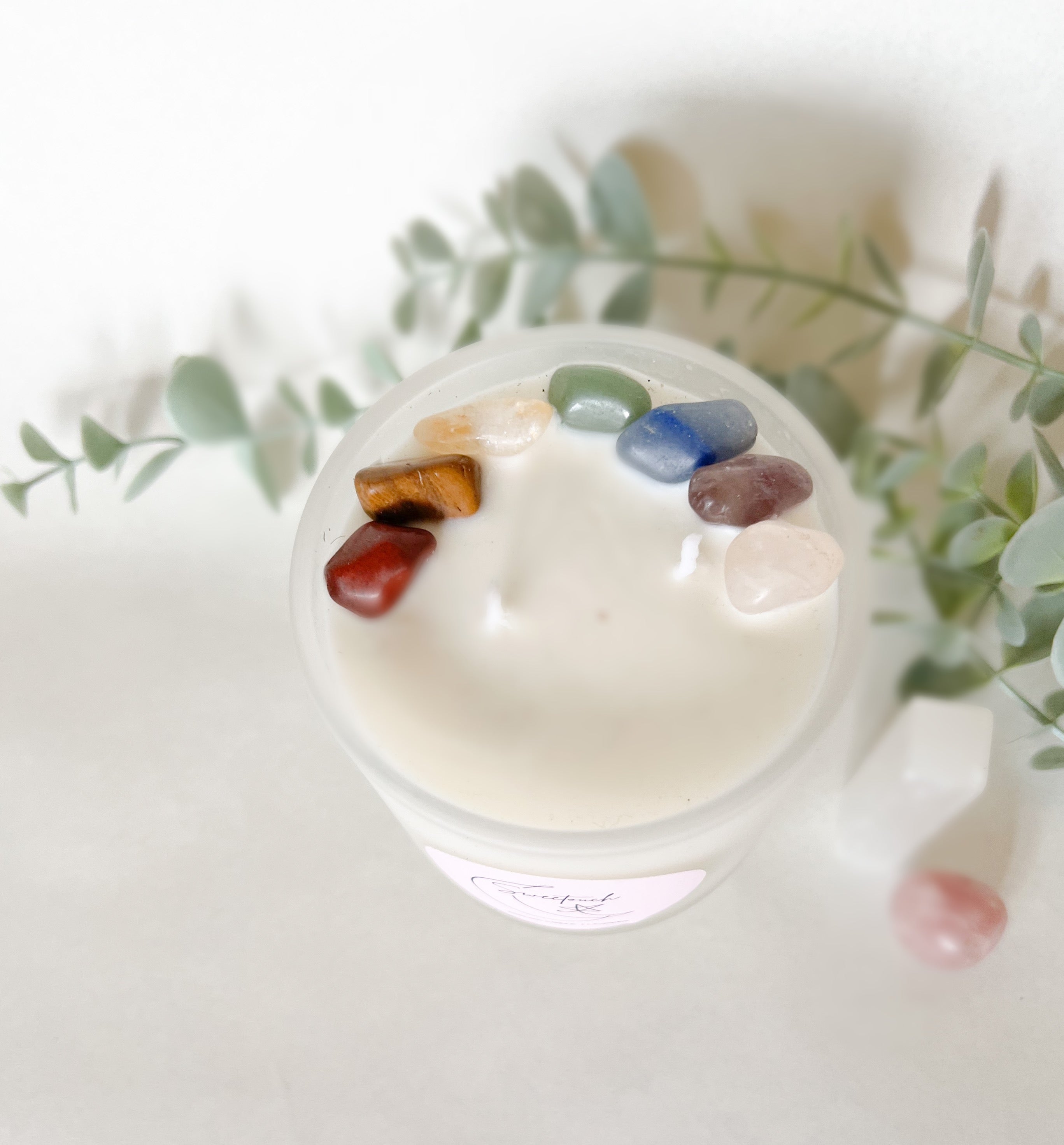 7 Chakra Crystal Candle - Healing & Meditation Energy Candle ...